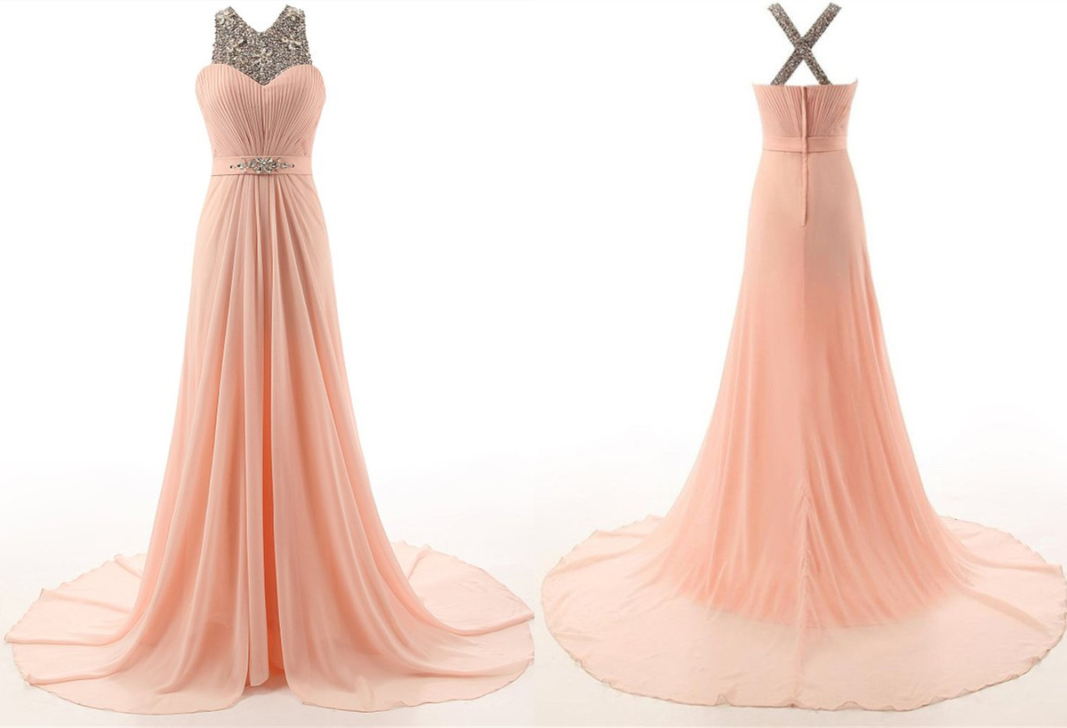 Custom Made Beading Chiffon Prom Dress,a-line Formal Women Evening ...